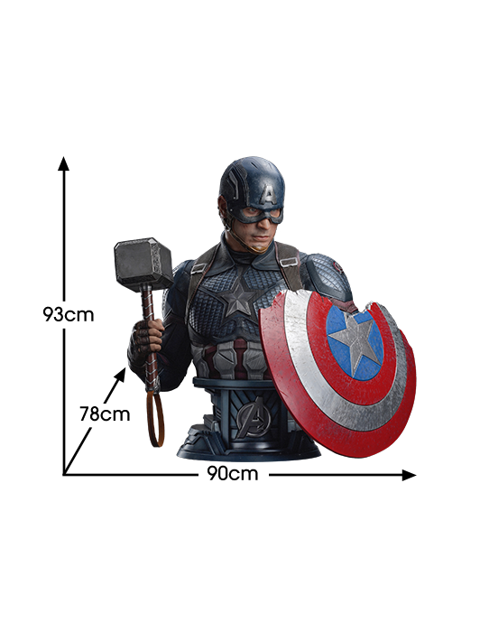 MARVEL Captain America Life-size Bust By Queen Studio - Figuristi Store